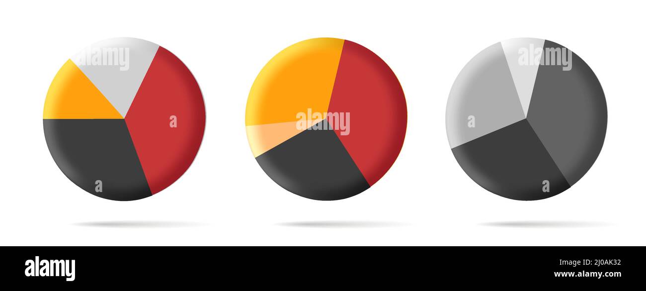 Pie chart 3d icon set, isolated vector Stock Vector Image & Art - Alamy