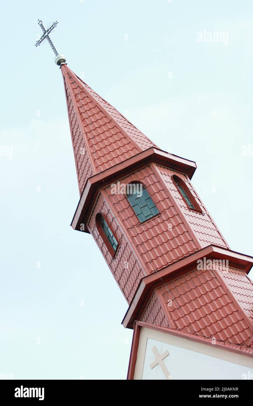 Roof with a cross Stock Photo - Alamy