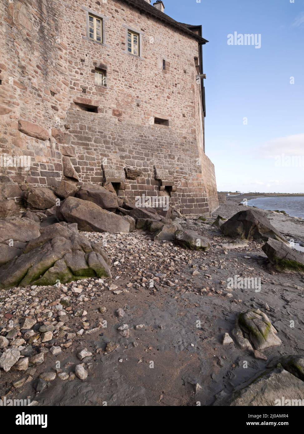 Castle Wall with Rocks and Mud Stock Photo - Alamy