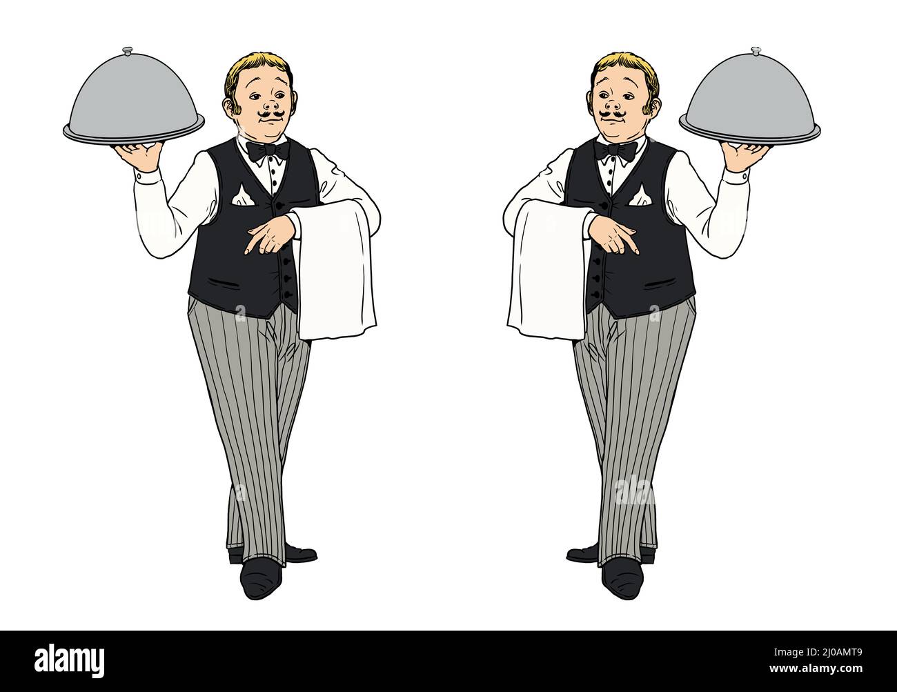 Cartoon waiter hi-res stock photography and images - Alamy
