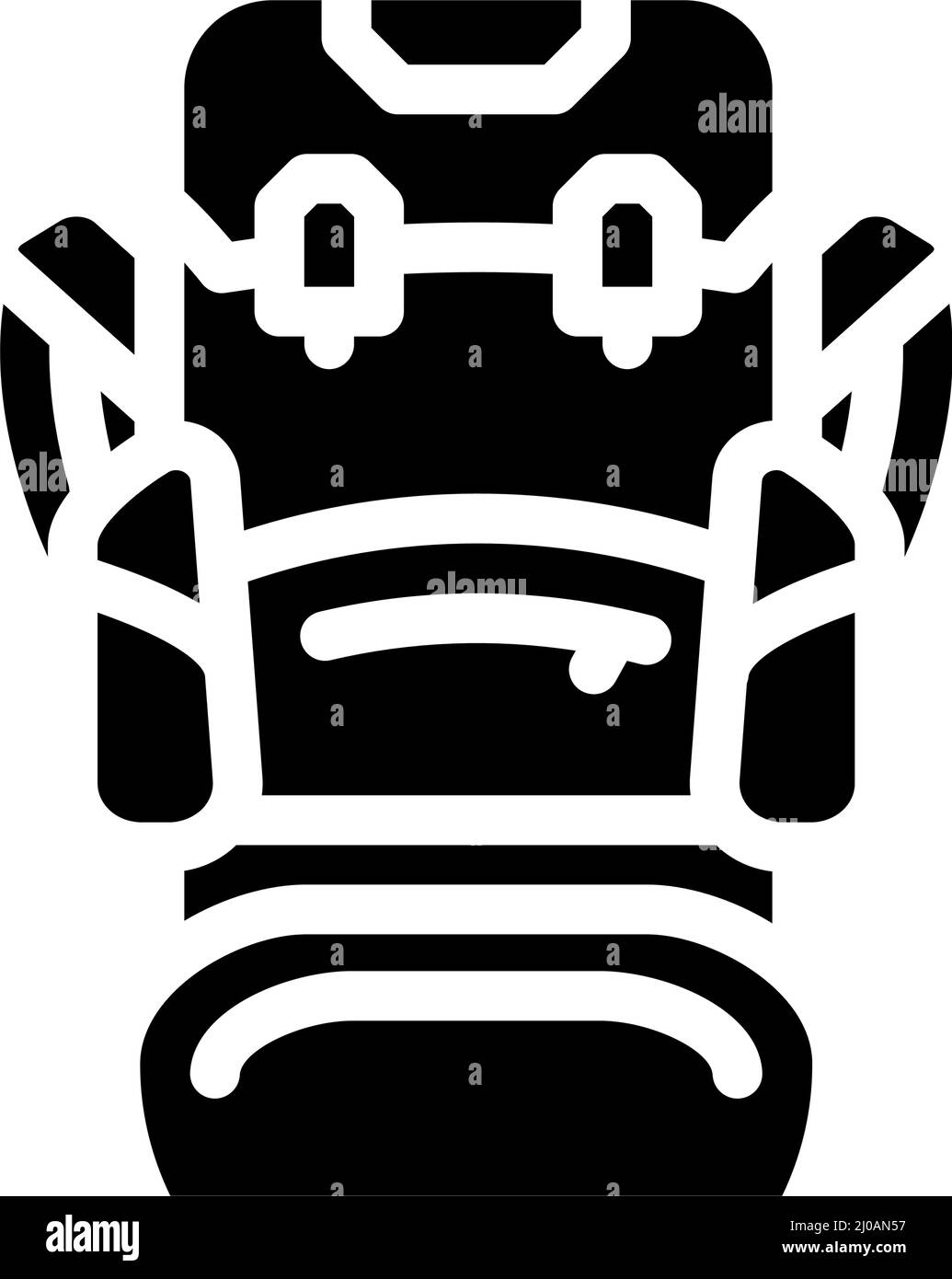backpack rucksack glyph icon vector illustration Stock Vector Image ...