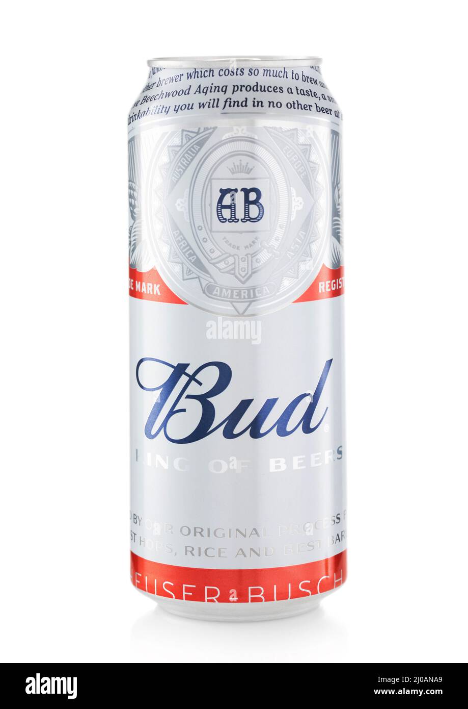 Budweiser lager beer isolated Cut Out Stock Images & Pictures - Alamy