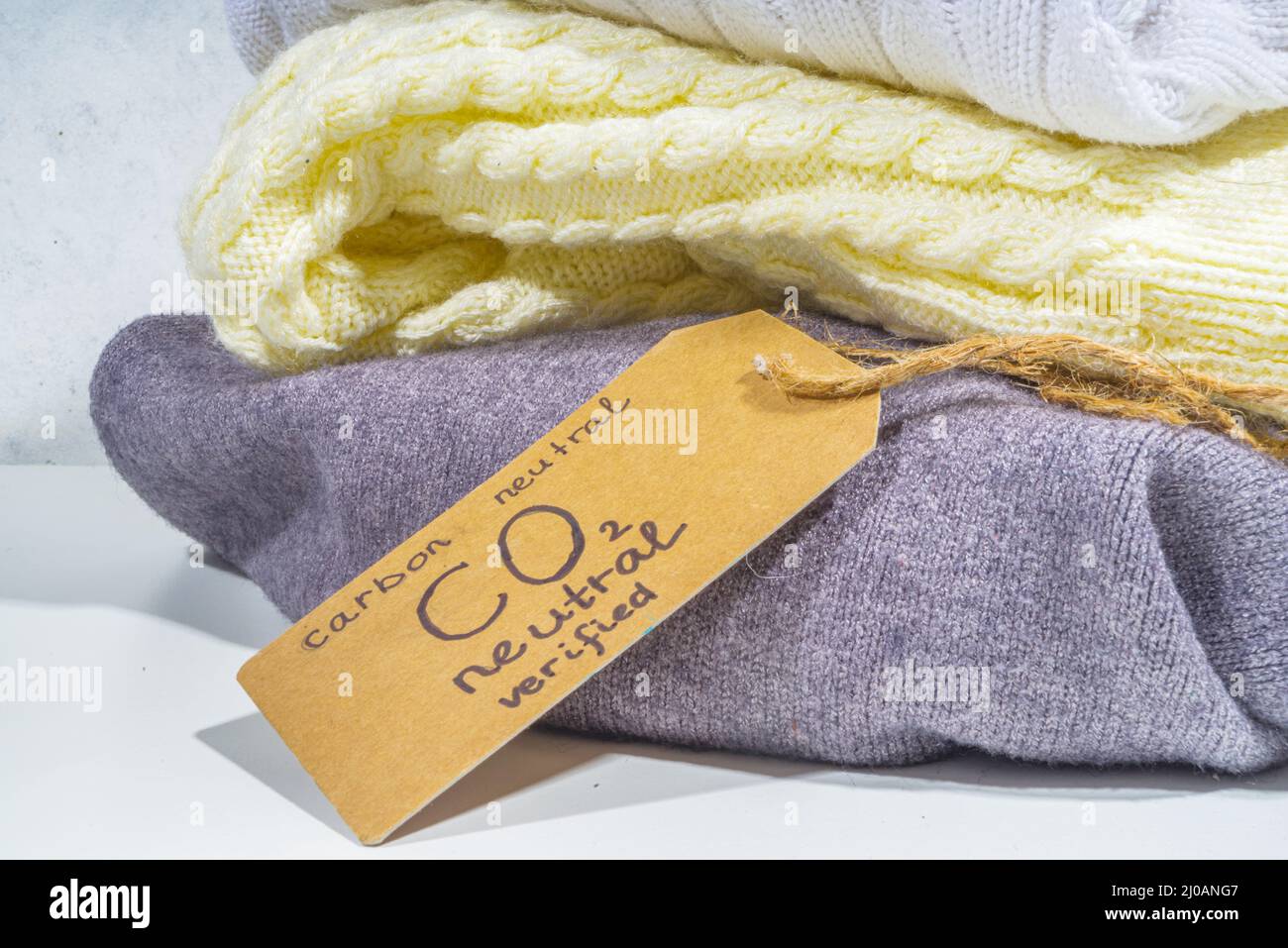 Carbon neutral, CO2-free concept product. Natural organic cotton ...