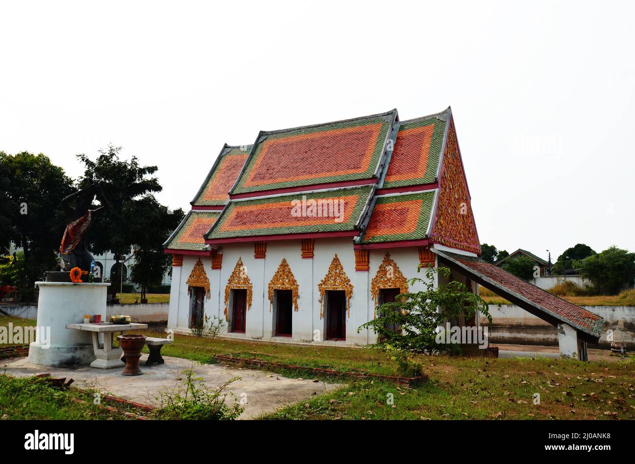 Ancient hermit monument or antique eremite statue for thai people and ...