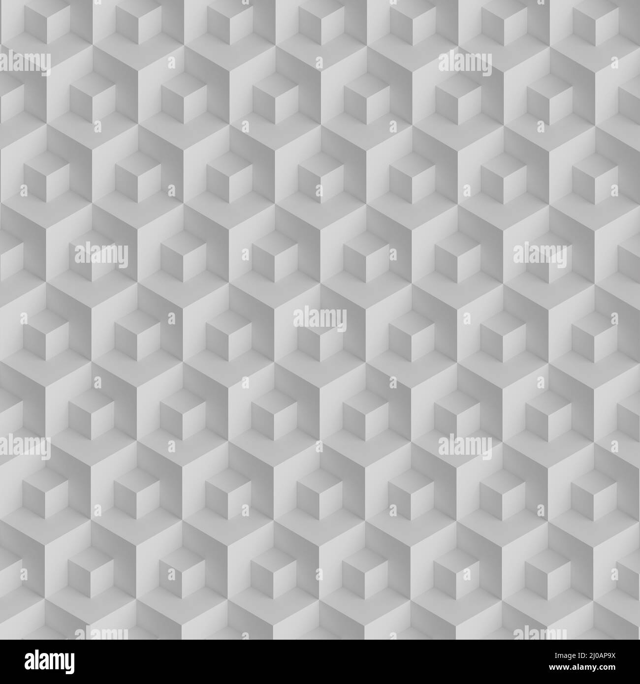Abstract background layout design with reteating pattern of overlaying white cubes. 3d ...
