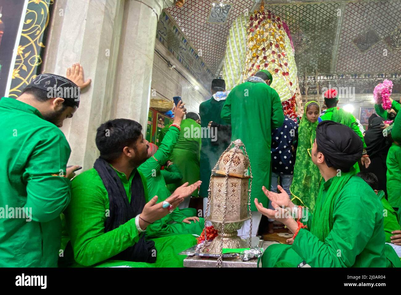 Indian Muslim offer Prayer During Muharram inside the Shrine of Sufi ...