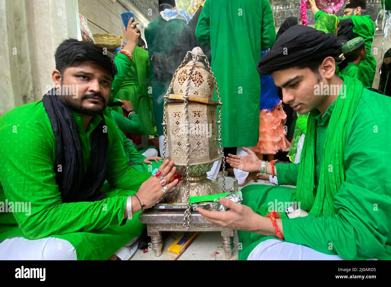Indian Muslim offer Prayer During Muharram inside the Shrine of Sufi ...