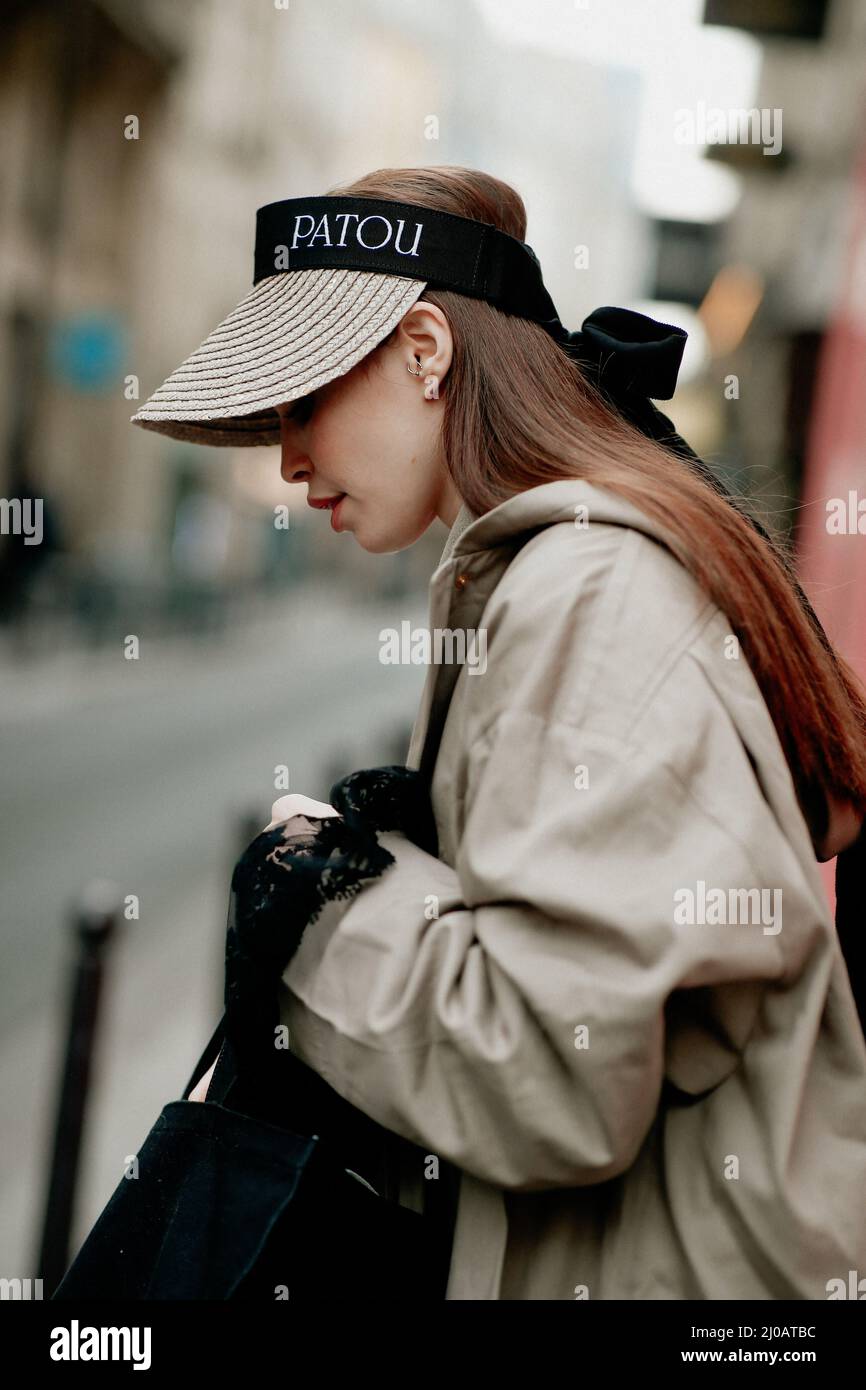 Street style, Ines Aktouf arriving at Patou Fall-Winter 2022-2023 ...