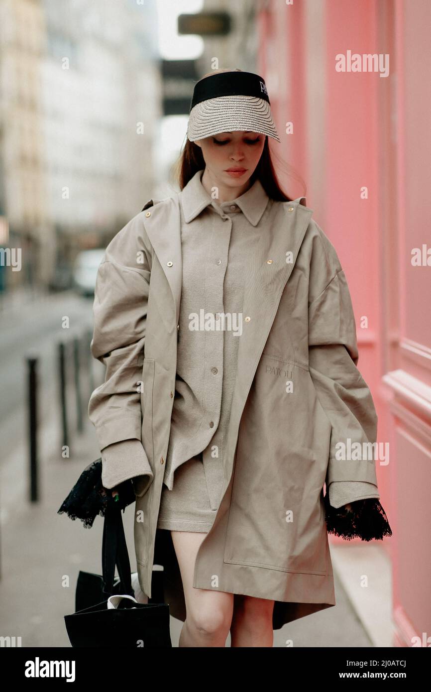 Street style, Ines Aktouf arriving at Patou Fall-Winter 2022-2023 ...