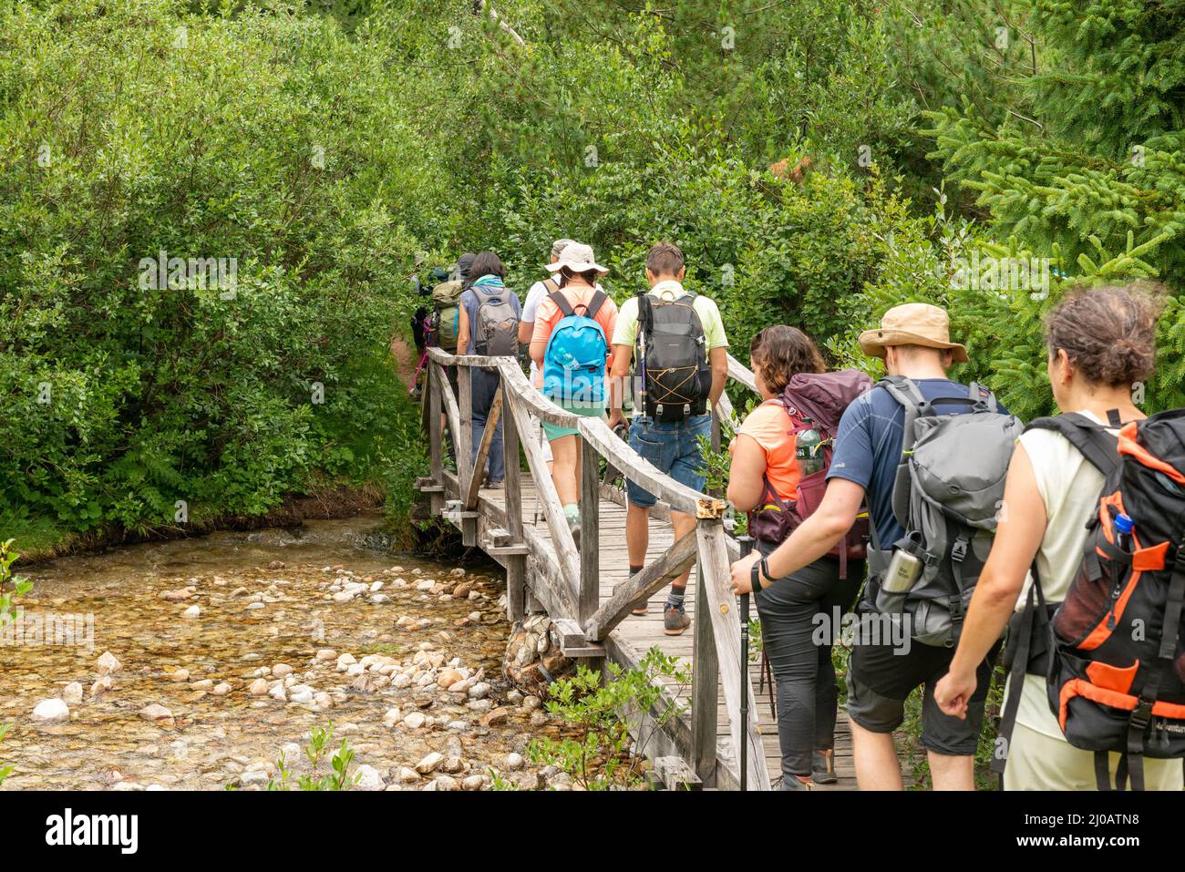 Hiking river crossing hi-res stock photography and images - Alamy