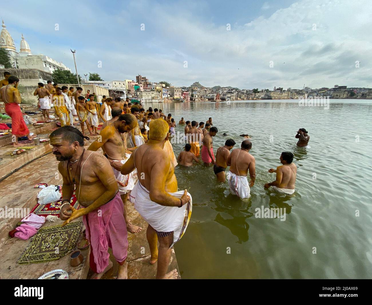 Indian Hindu offering Rituals During "Janai Purnima" festival or ...