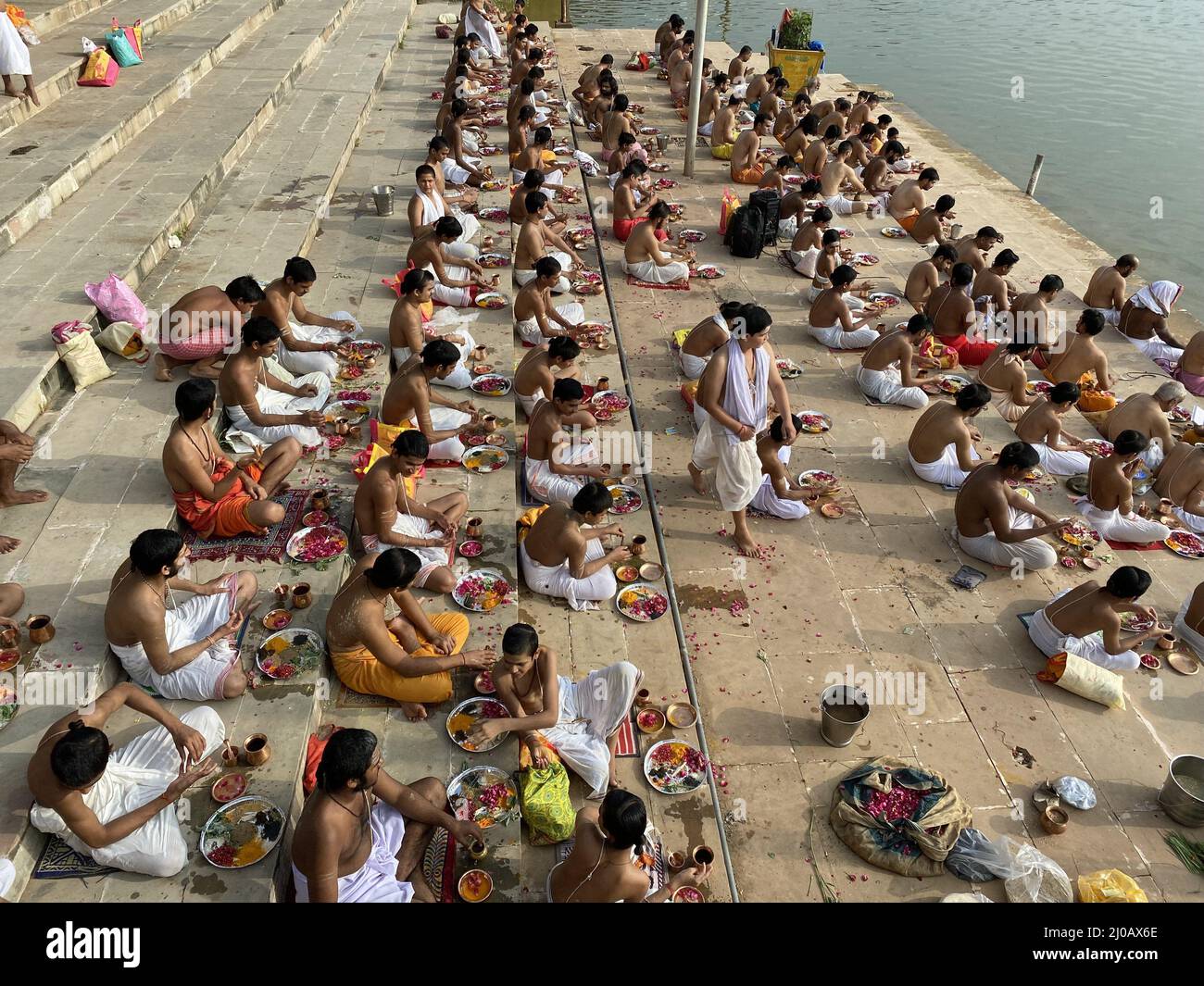 Indian Hindu offering Rituals During "Janai Purnima" festival or ...