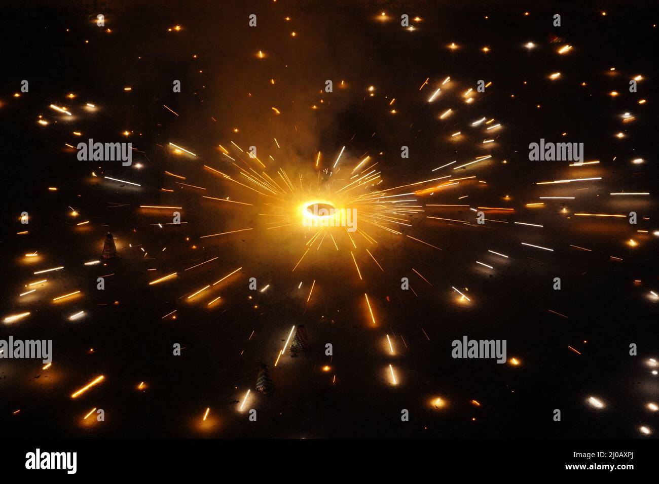 Indian people light firecrackers hi-res stock photography and images ...