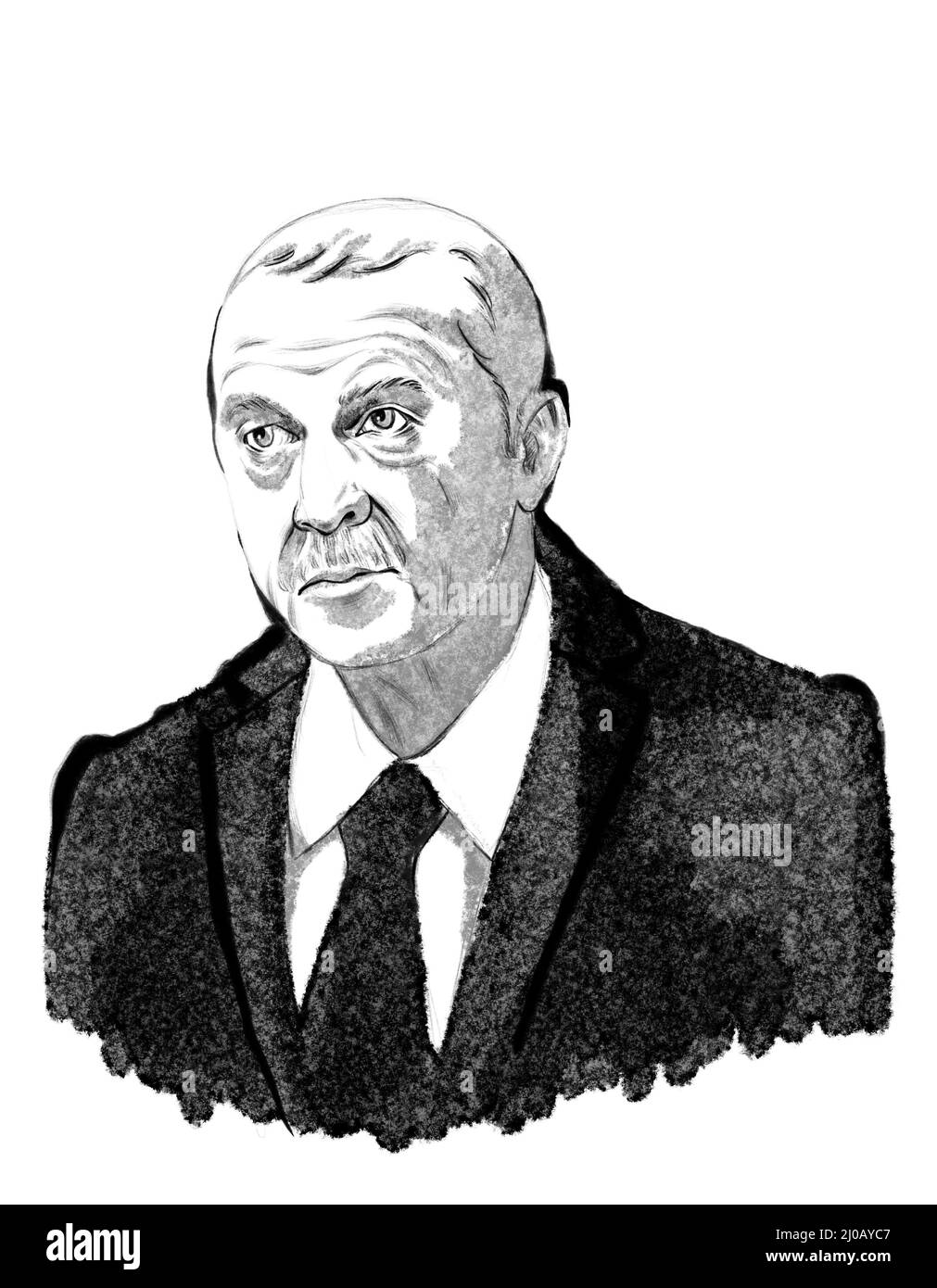 President of Turkey Recep Tayyip Erdogan illustration portrait. Turkish ...