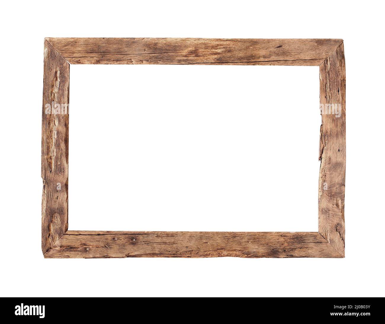Wooden Frame. Rustic wood frame isolated on the white background with ...