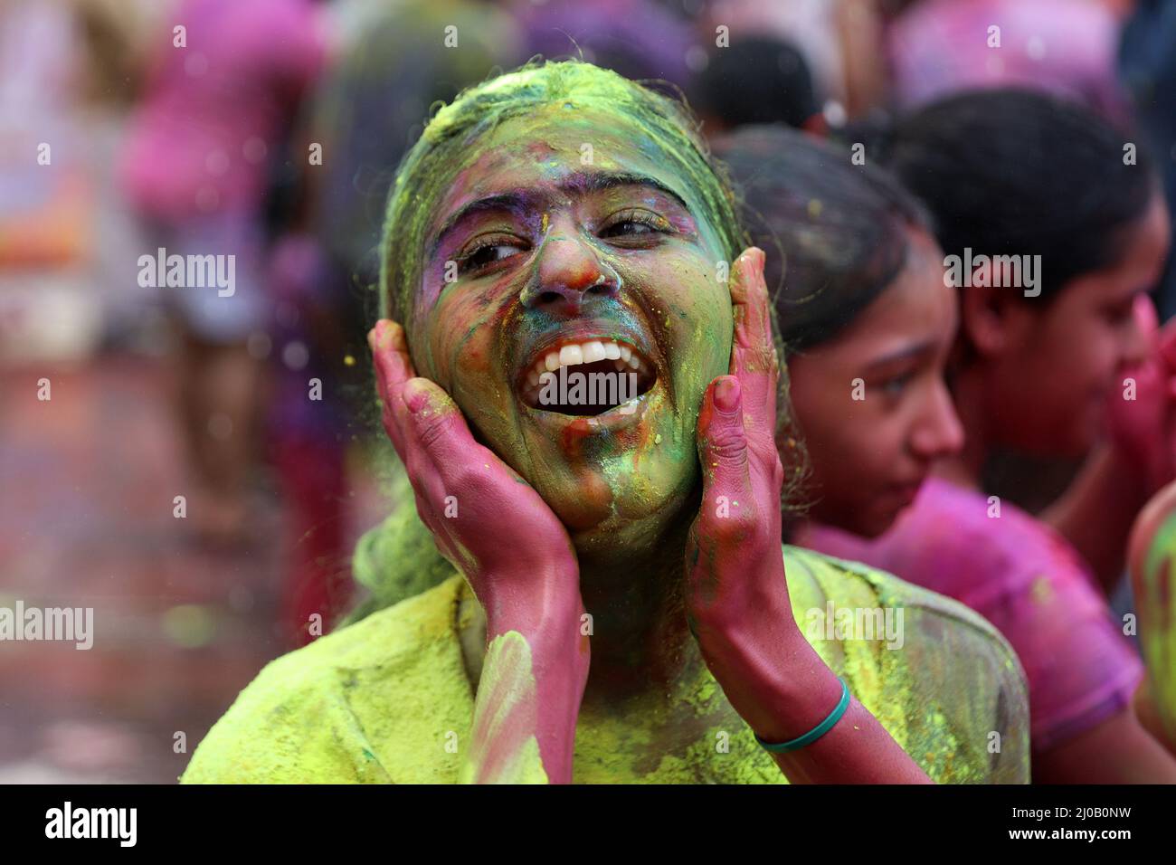 Chennai, Tamil Nadu, India. 18th Mar, 2022. People celebrate the Hindu ...