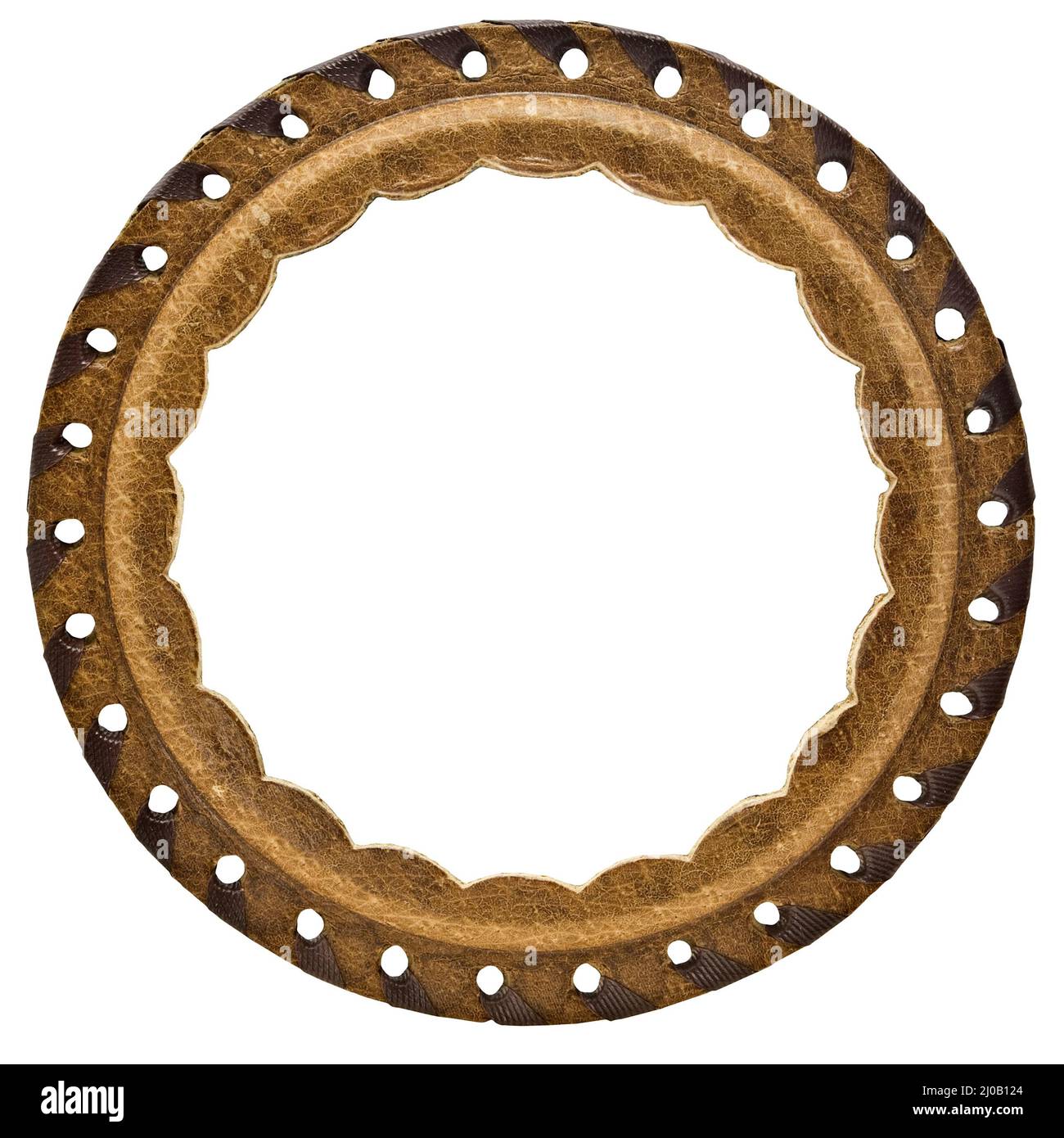 Round leather frame Stock Photo - Alamy
