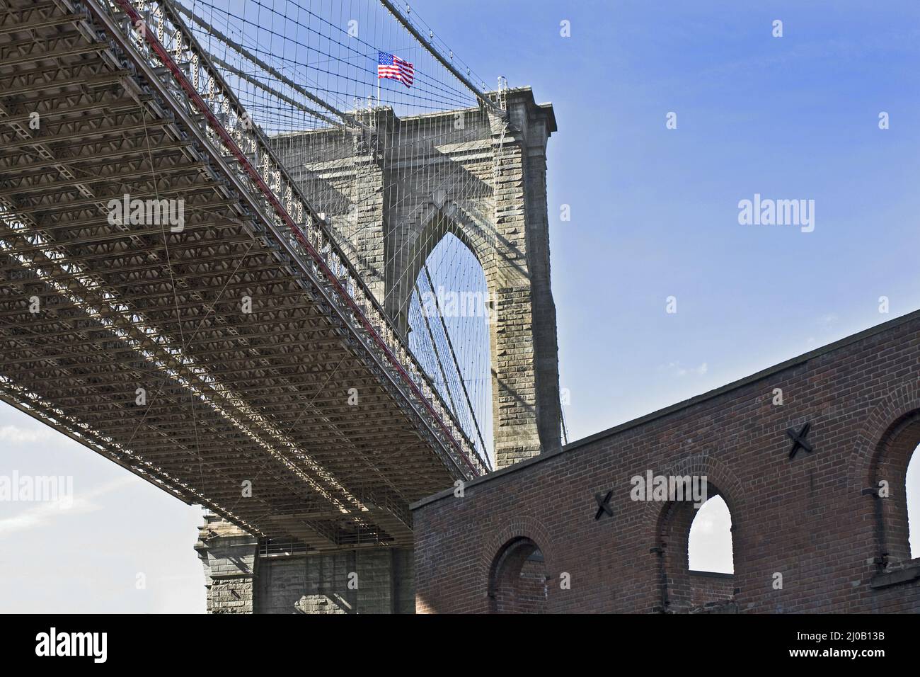 Brooklyn bridge footpath hi-res stock photography and images - Alamy