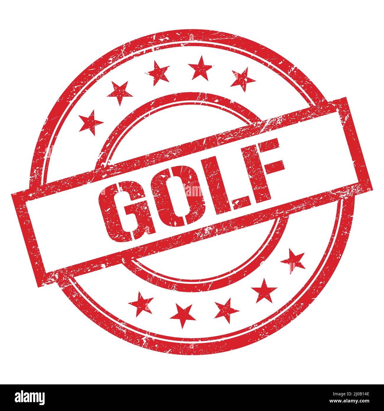 GOLF text written on red round vintage rubber stamp Stock Photo - Alamy