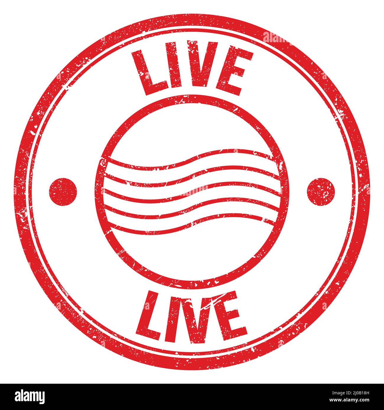 LIVE word written on red round postal stamp sign Stock Photo - Alamy