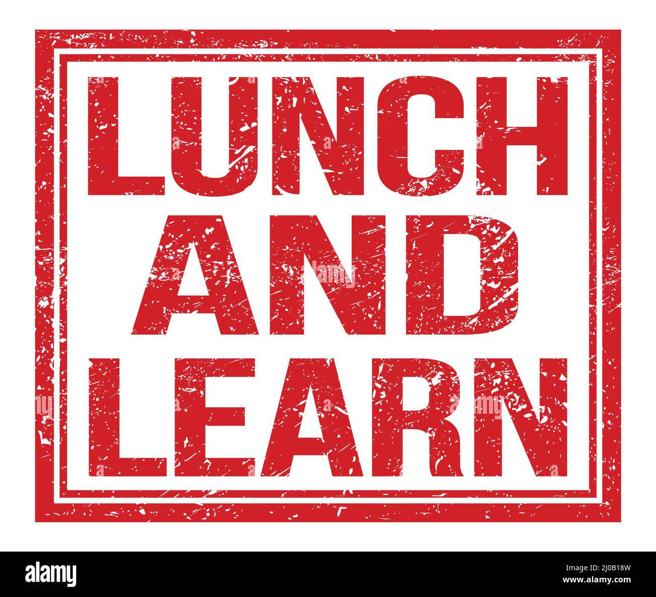 LUNCH AND LEARN, written on red grungy stamp sign Stock Photo - Alamy