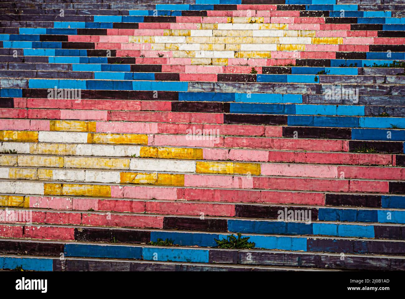Colorful stairs in the central park of Syria Damascus Stock Photo - Alamy
