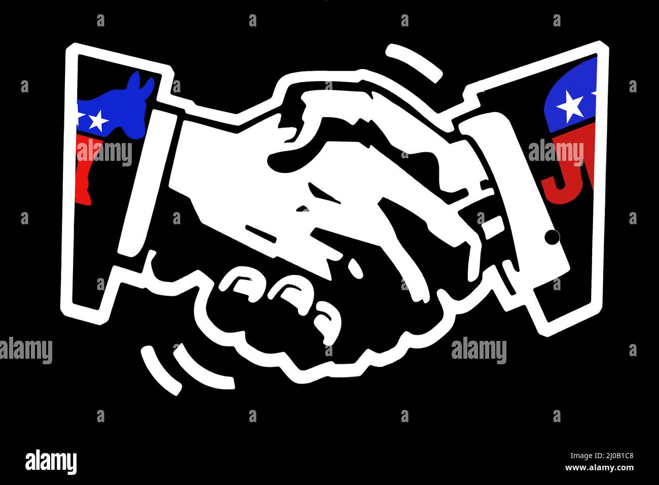 Handshake democrat and republican Stock Photo - Alamy