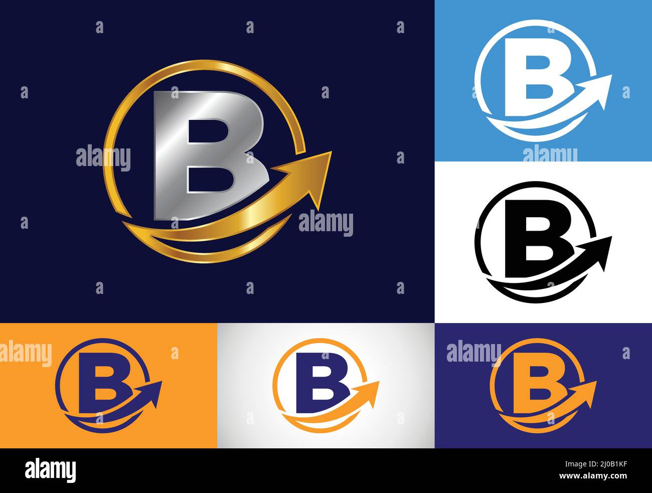 Initial monogram alphabet symbol design incorporated with the arrow ...