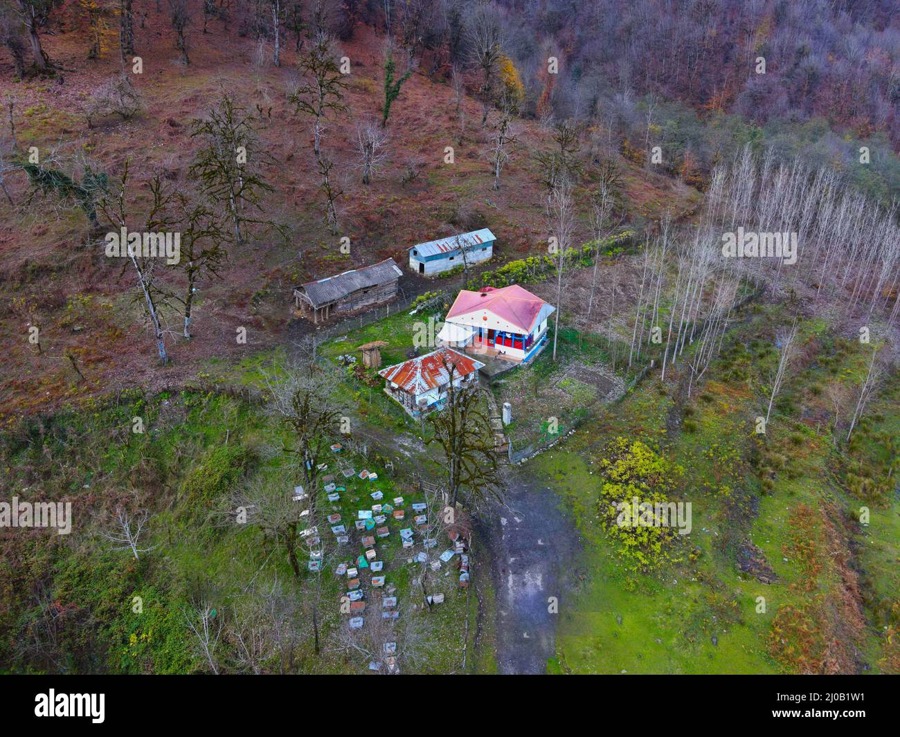 Aerial view of a village in Iran Stock Photo - Alamy