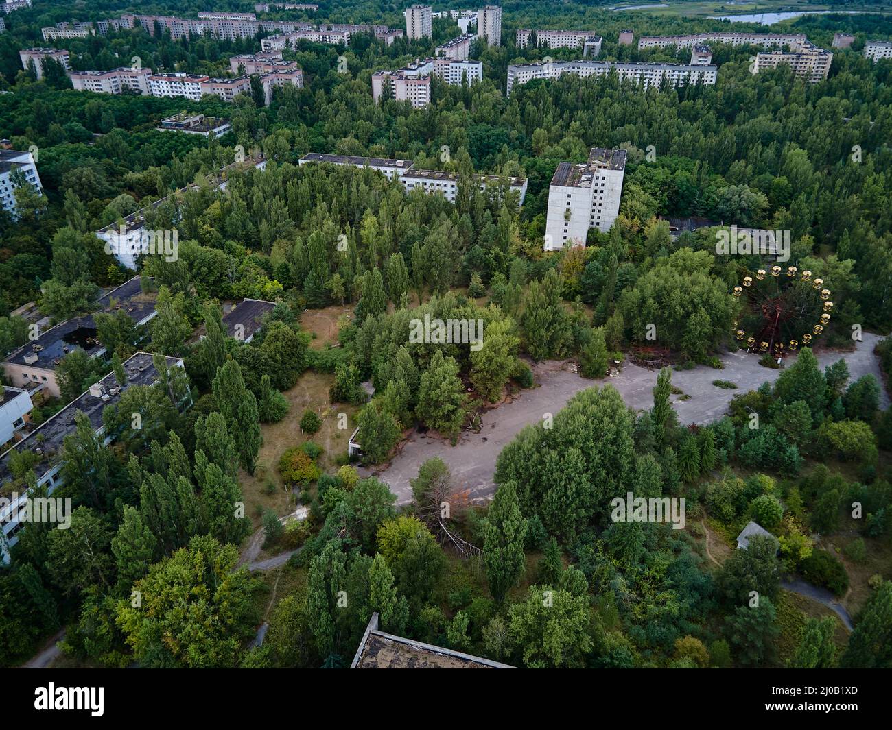 Aerial view of Chernobyl Ukraine exclusion zone Zone of high ...