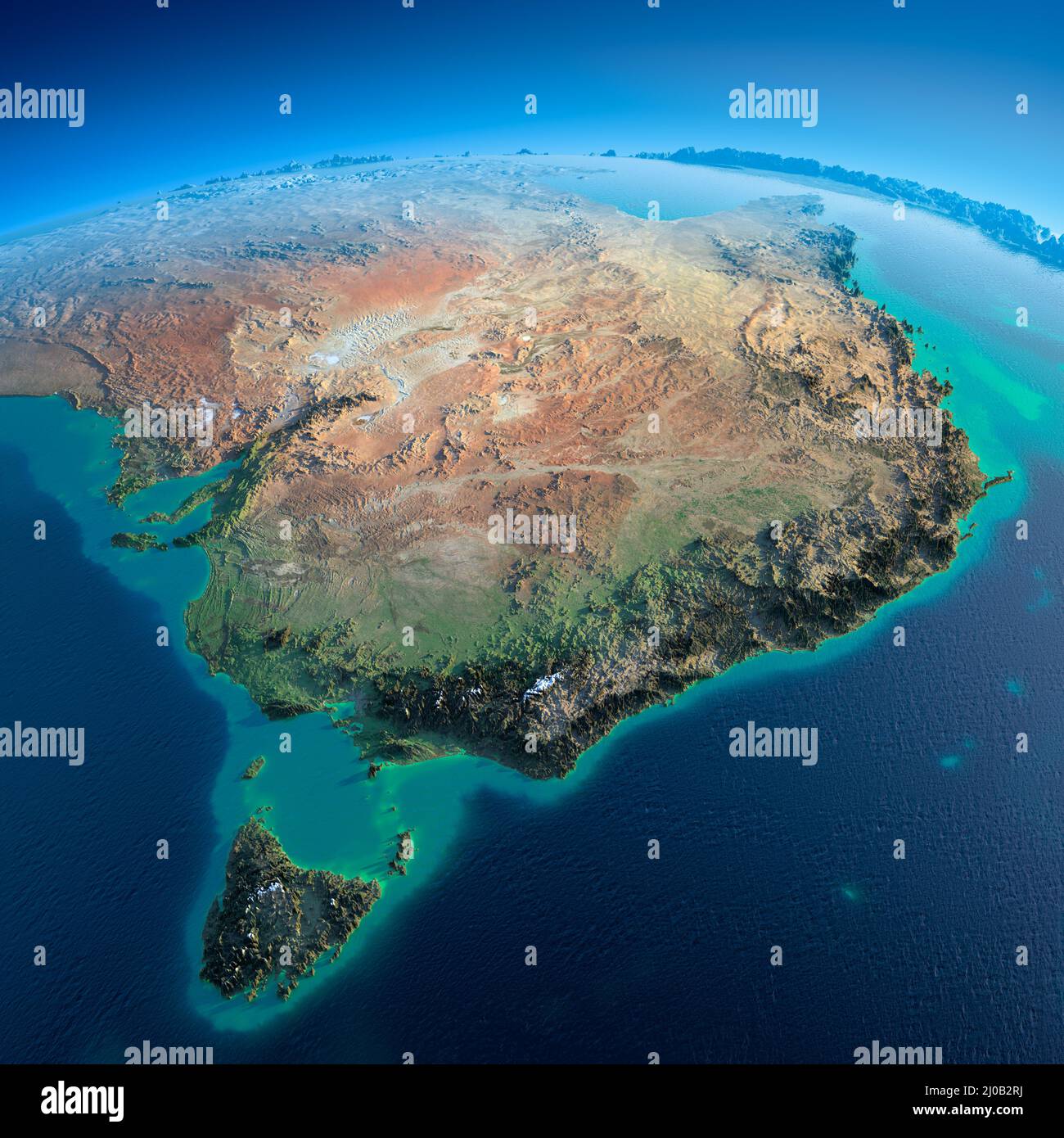 Detailed Earth. Australia and Tasmania Stock Photo - Alamy