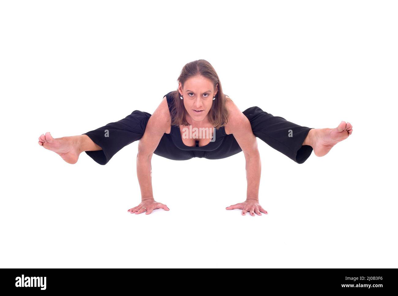 woman arm balance yoga - doing split Stock Photo - Alamy