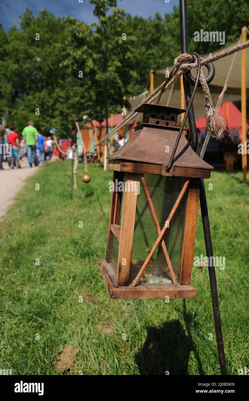 Lantern Medieval market Stock Photo - Alamy