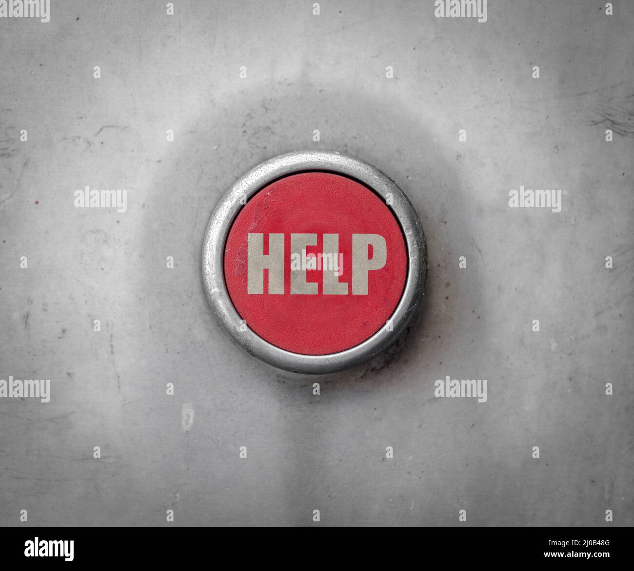 Retro Red Industrial Help Button Stock Photo - Alamy