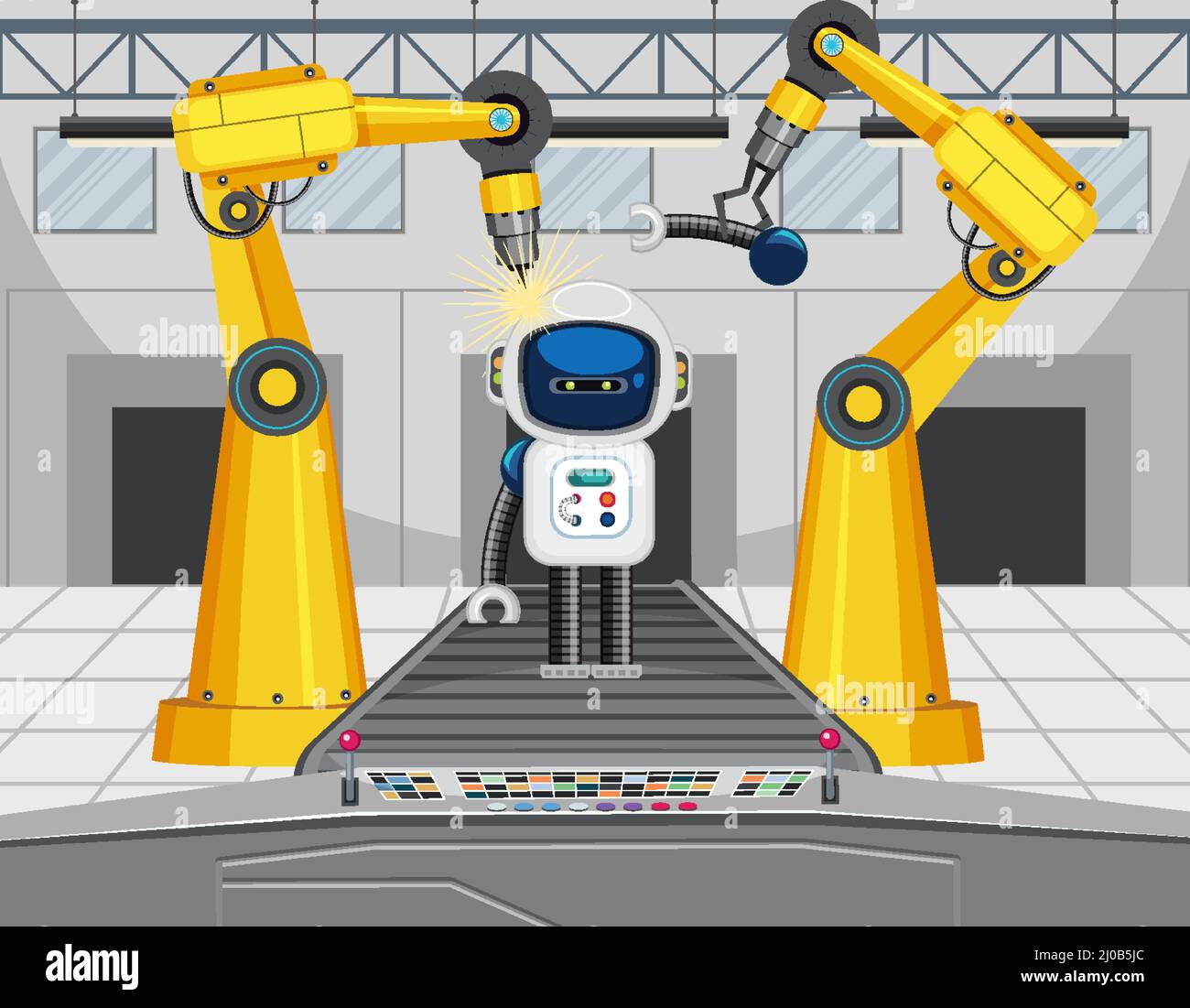 Robot automation industry concept illustration Stock Vector Image & Art ...