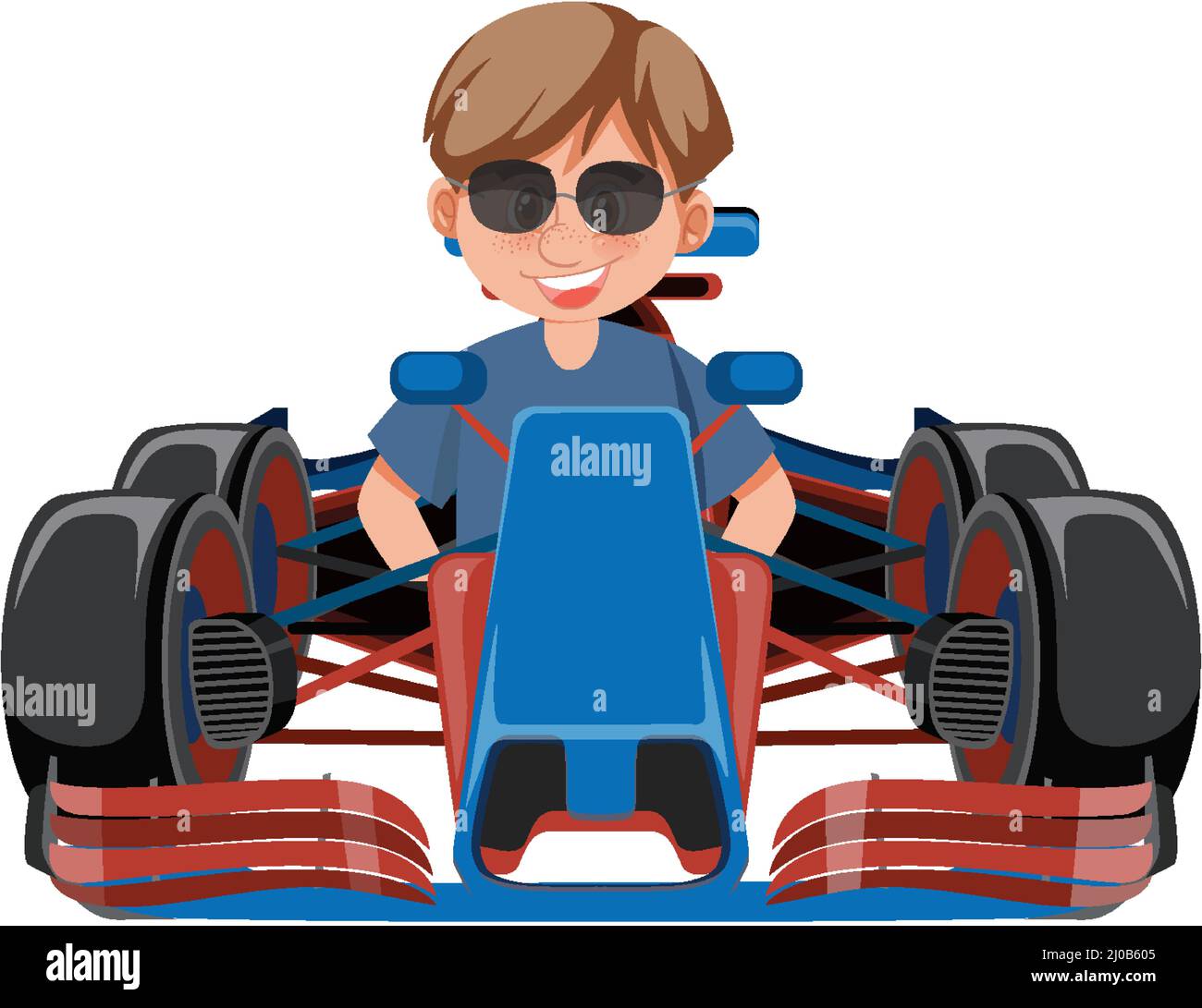 A man driving formula one racing car illustration Stock Vector Image ...