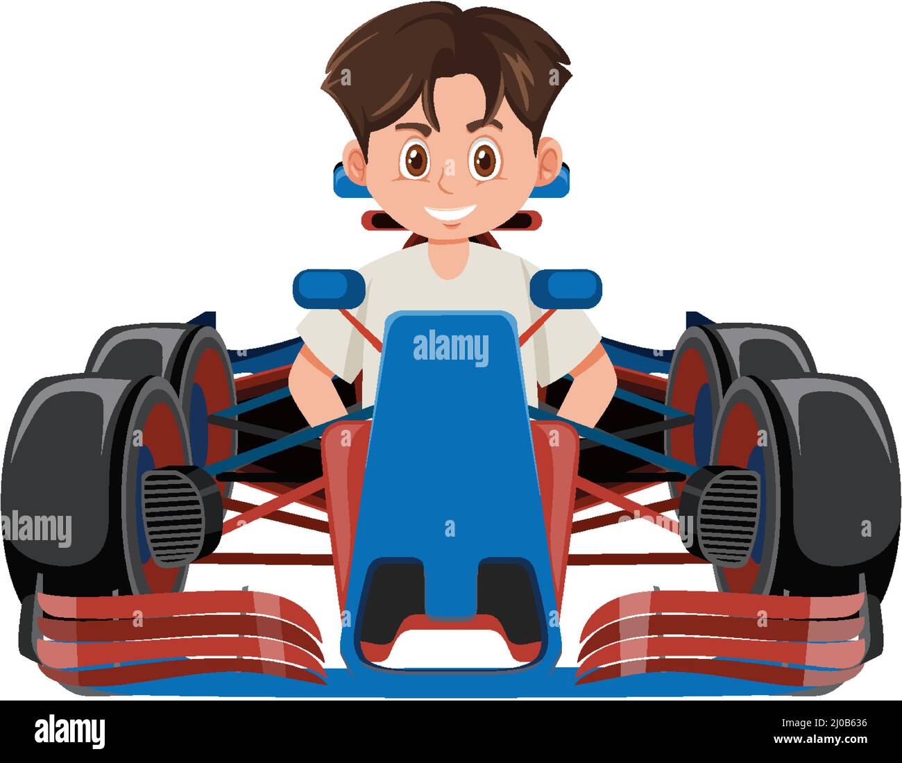 A man driving formula one racing car illustration Stock Vector Image ...