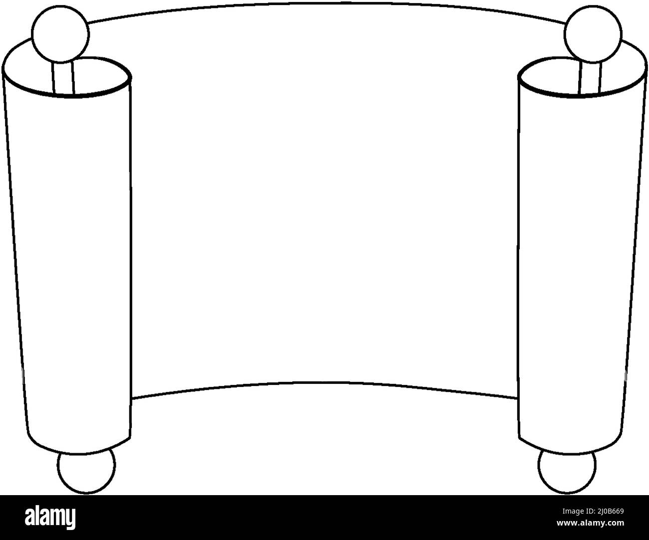 Scroll black and white doodle character illustration Stock Vector Image ...