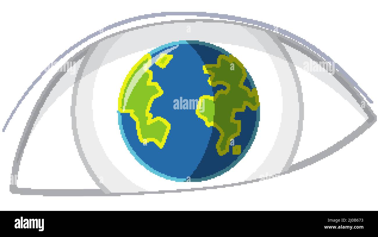 World globe eye on white background illustration Stock Vector Image ...