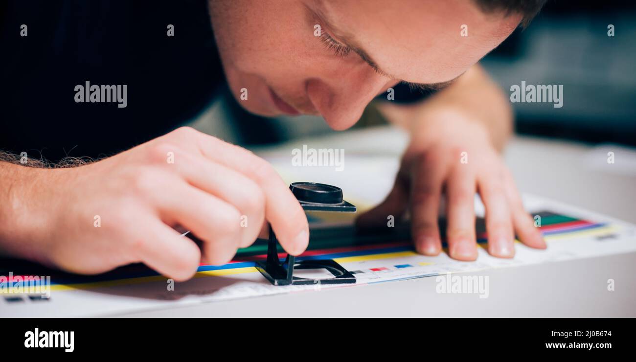 Printing industry magnifying glass hi-res stock photography and images ...