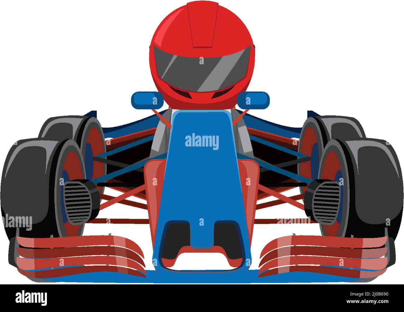 A formula one racing car with a racer illustration Stock Vector Image ...