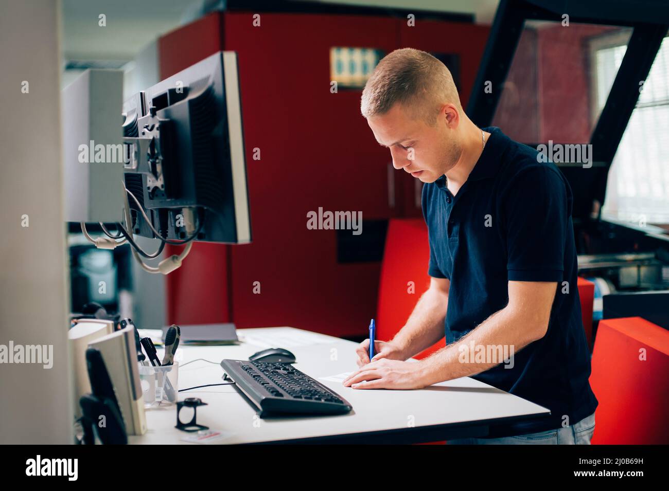 Document operator man hi-res stock photography and images - Alamy