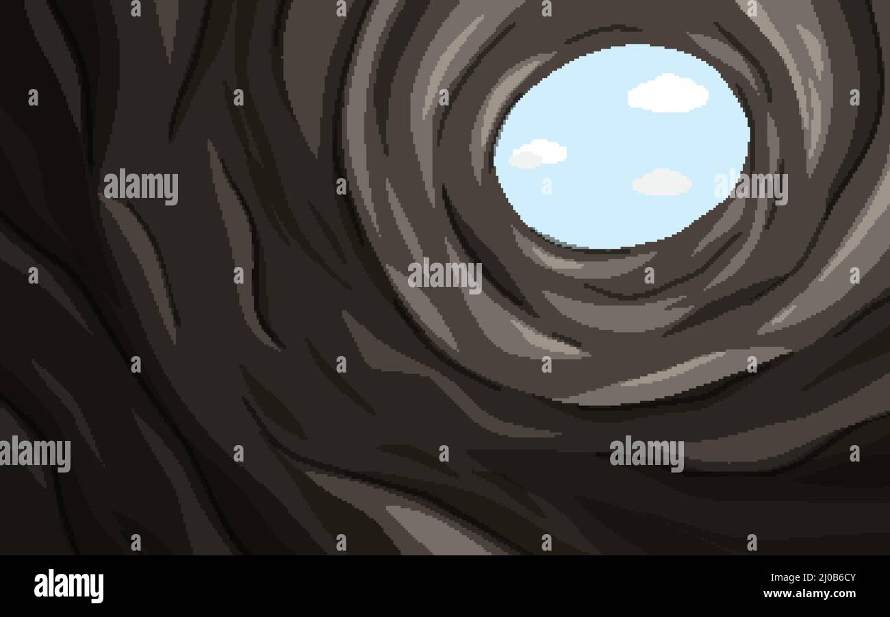 Underground hole cave scene illustration Stock Vector Image & Art - Alamy