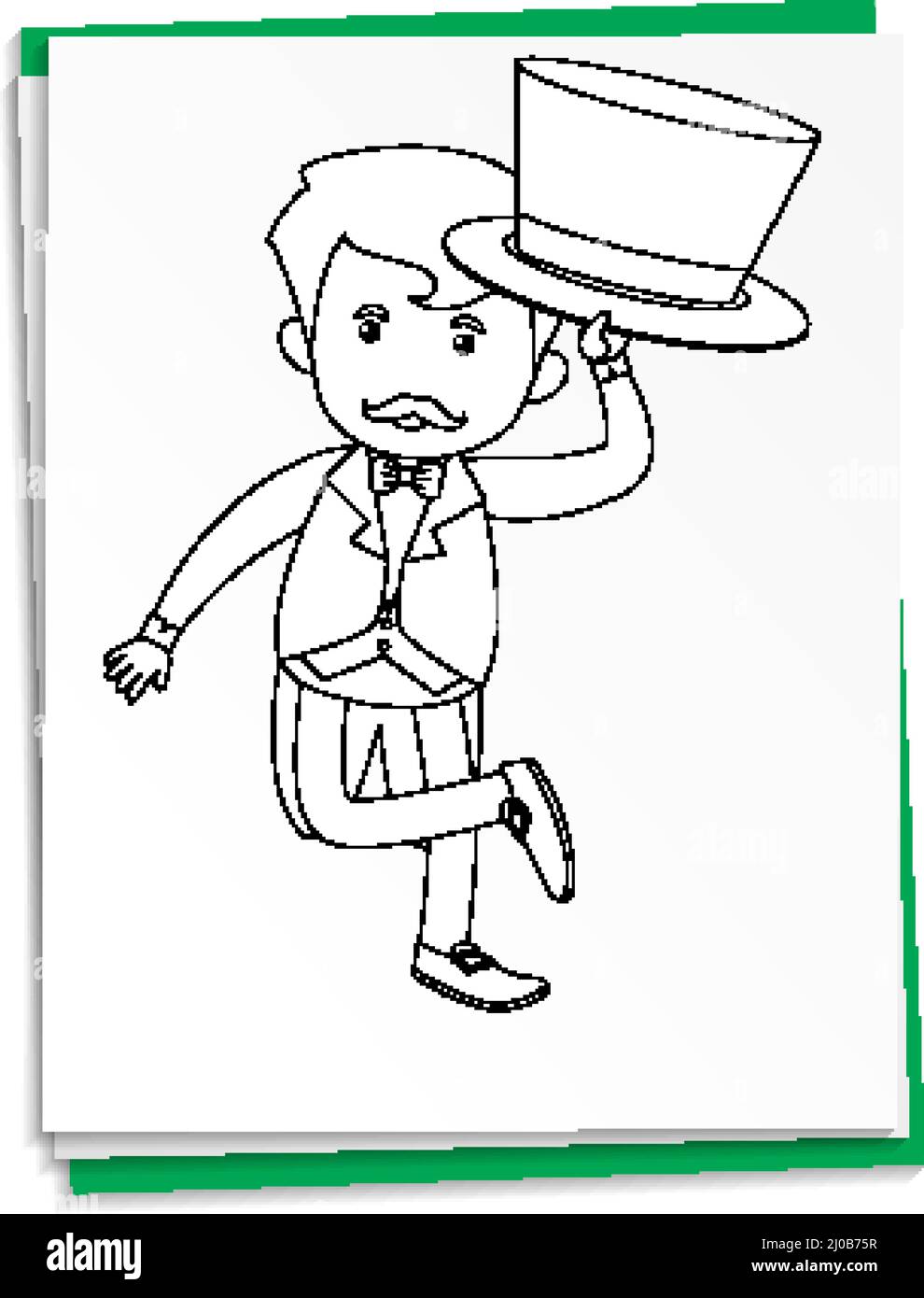 Hand drawn magician on paper illustration Stock Vector Image & Art - Alamy