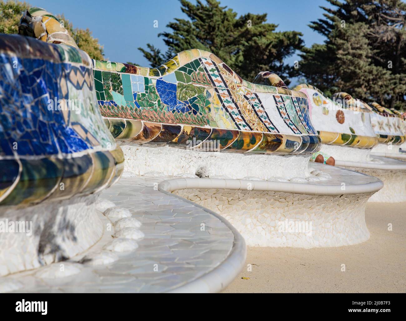 Beautiful shot of the Park Guell under the clear skies Stock Photo - Alamy