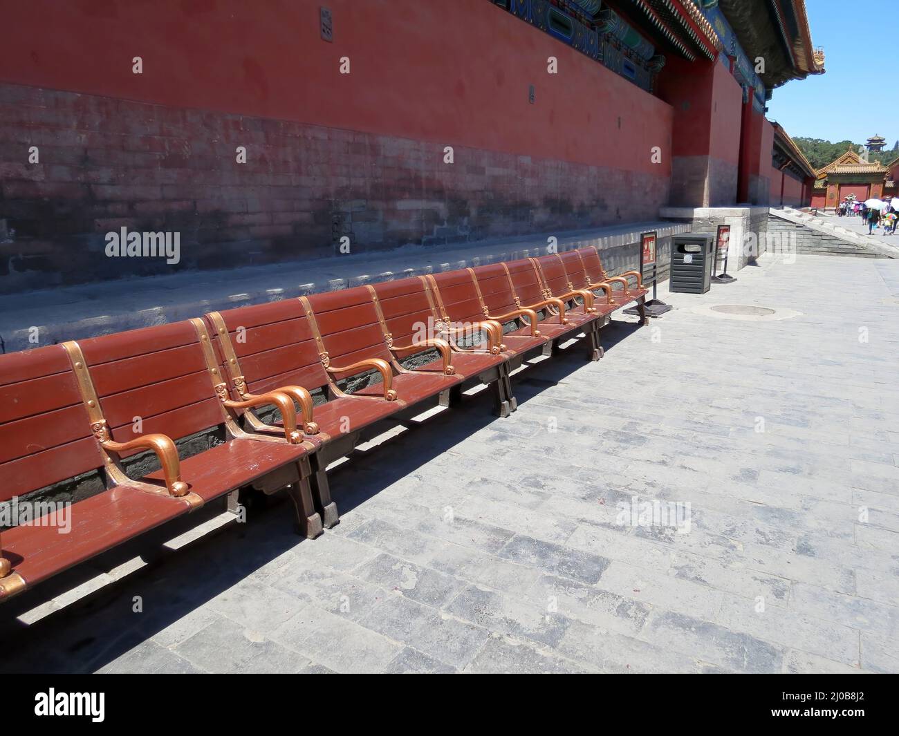 Red chairs in The Forbidden City, China Stock Photo - Alamy