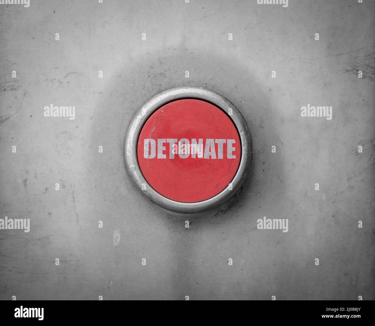 Retro Red Detonate Button Stock Photo - Alamy