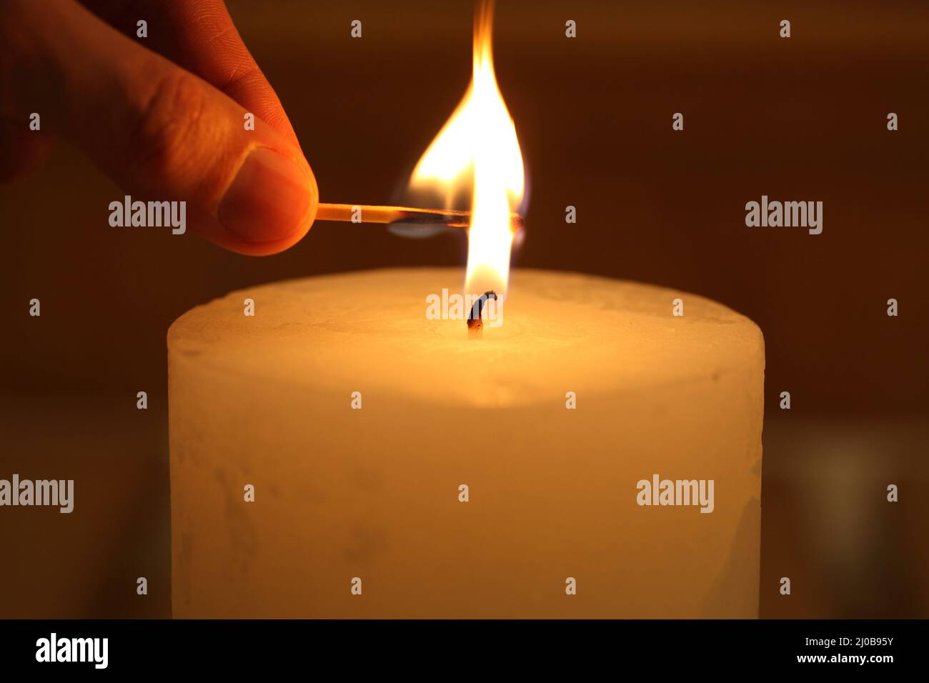 Burning candle matchstick hi-res stock photography and images - Alamy