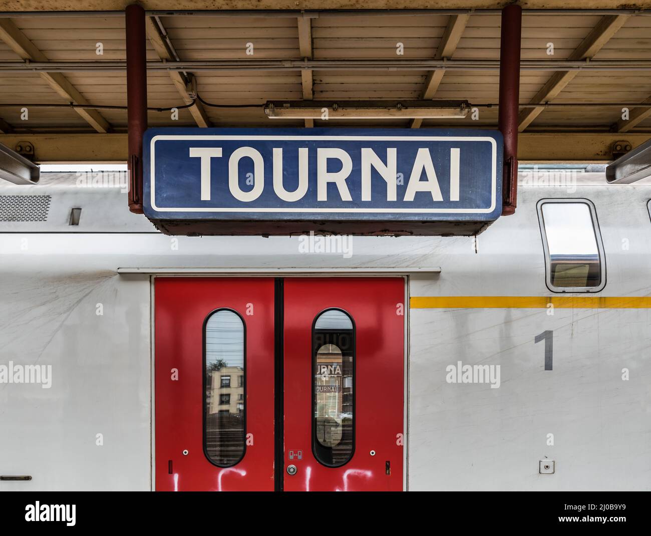 Tournai Doornik, Walloon Region- Belgium - 08 14 2019 Sign of the ...