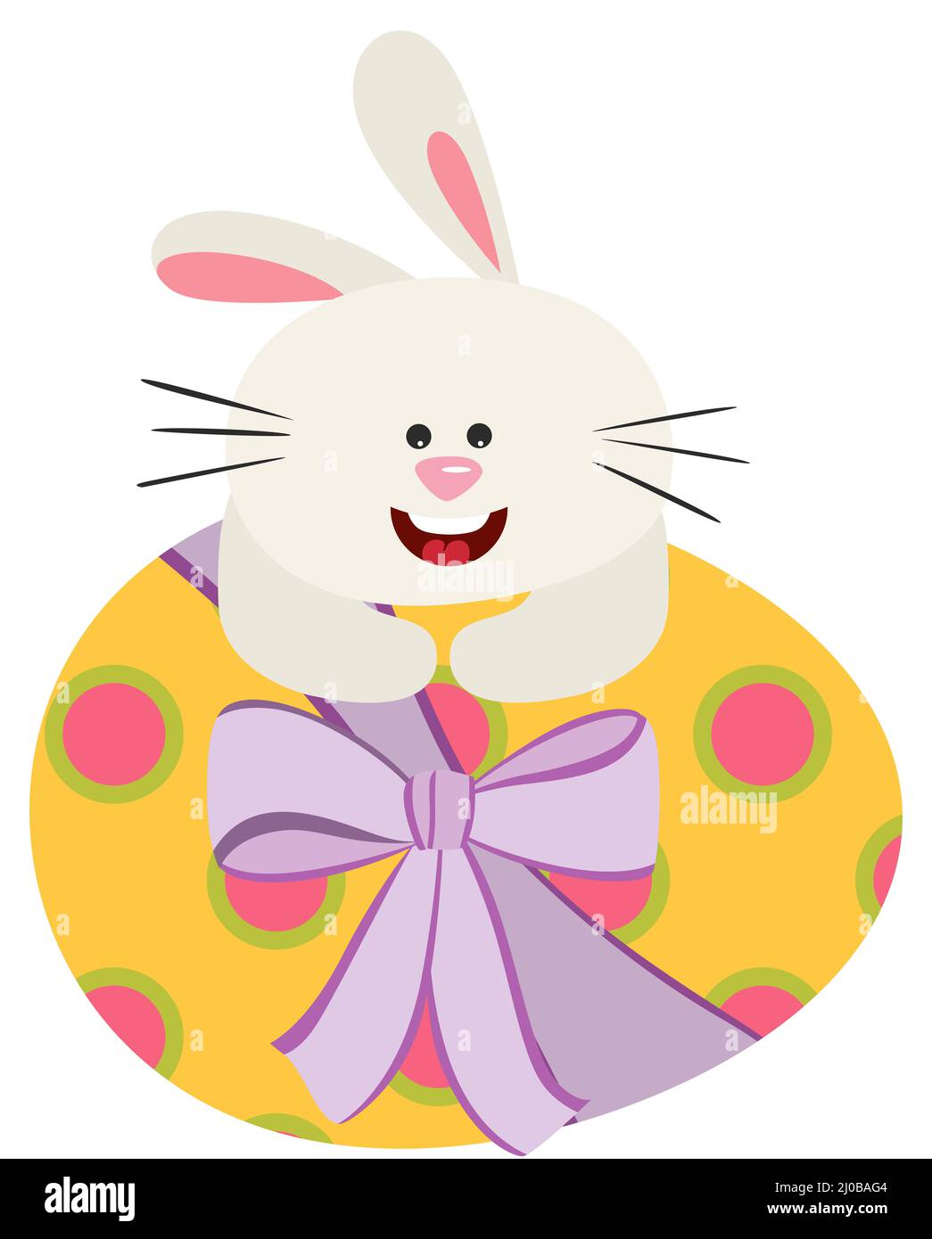 Cute bunny peeking out of big easter egg Stock Photo - Alamy